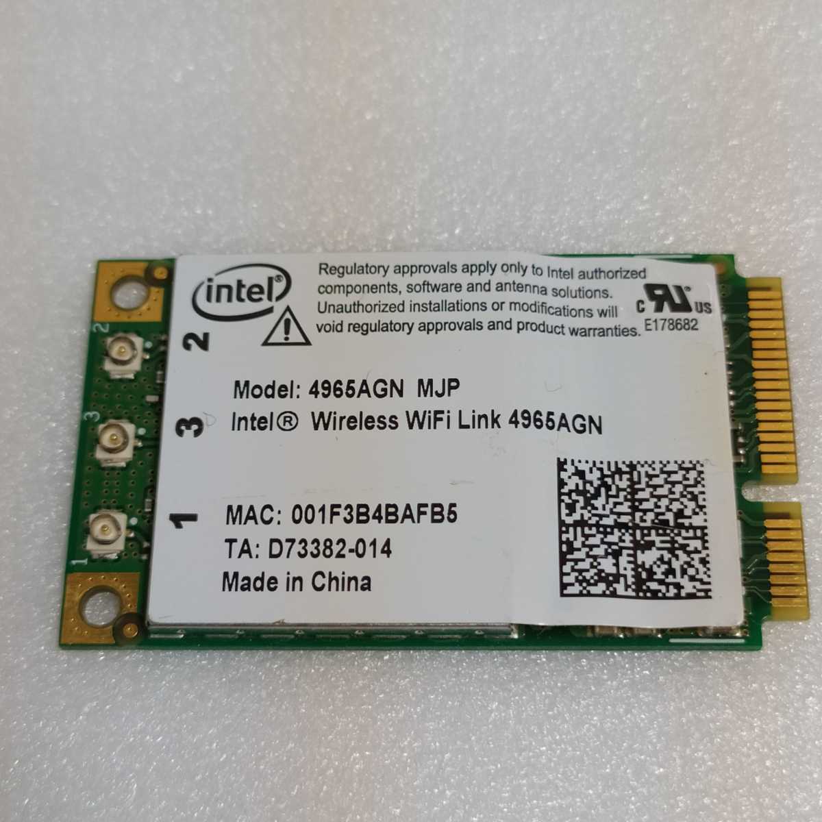 岐阜 即日発 送料63円 】 無線LAN WIFIカード Intel WiFi Link 4965AGN 4965AGN MJP 管 ...