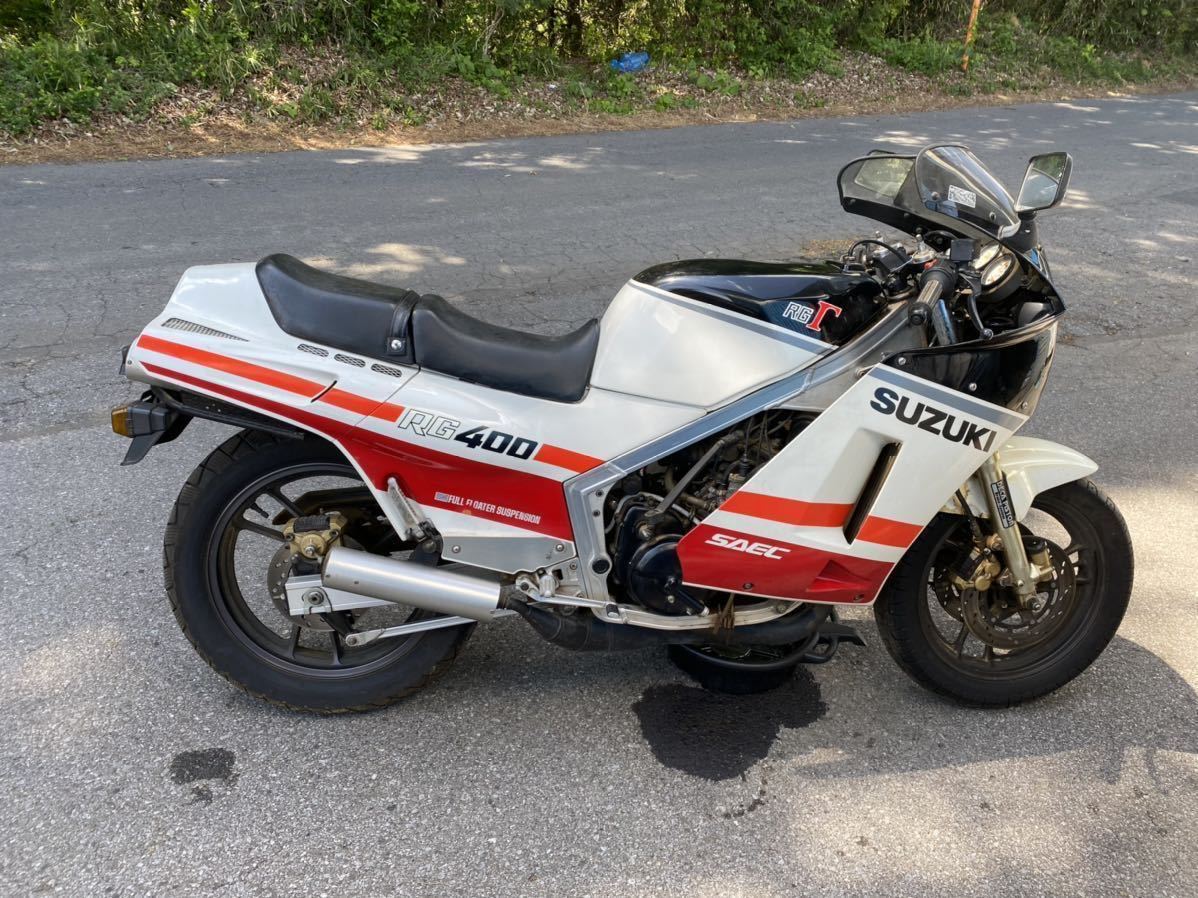 引き取り限定 不動 スズキ RG 400 Γ ガンマ 走行距離11.338km レストア用？上物 の落札情報詳細| ヤフオク落札価格情報 オークフリー