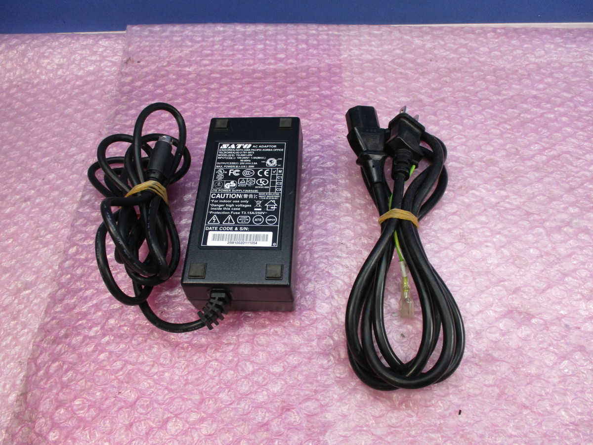 SATO 純正 ACアダプター TG-5001-25V 4Pinタイプ 25V 2A 動作保証【中古品】の落札情報詳細 - Yahoo ...