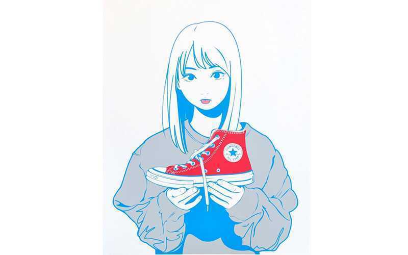 【新品】福岡限定 CONVERSE TOKYO × backside works.「履かないの？」 シルクスクリーン作品 バックサイドワークス Silk screen ...
