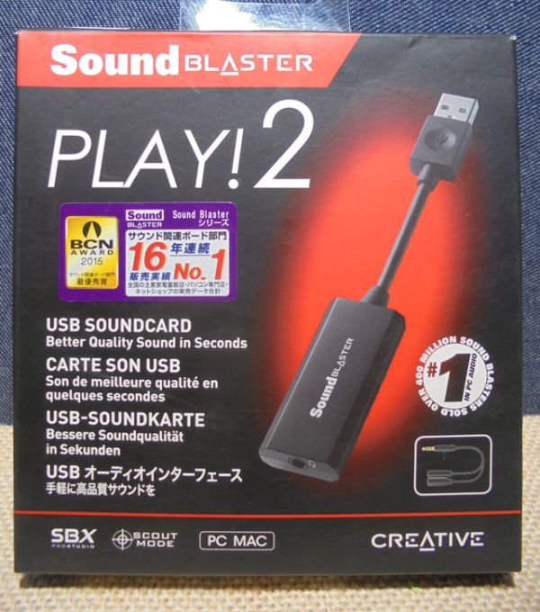 【未使用に近い】Sound Blaster Play! 2 ／USB 接続 サウンドカード／動作確認品(B)の落札情報詳細 - Yahoo ...