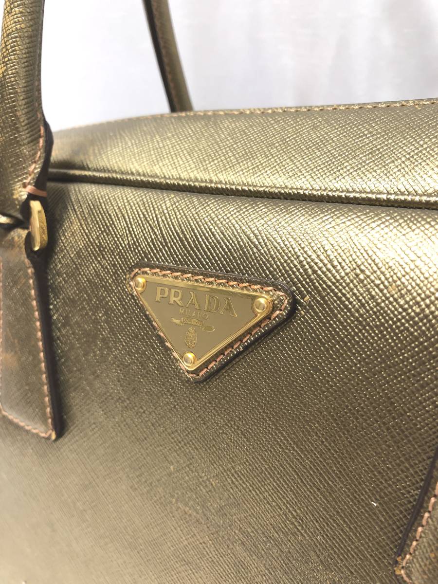【傷や汚れあり】プラダ PRADA SAFFIANO LUX O ハンドバッグ サフィアーノレザー ゴールド BL0095の落札情報詳細 - ヤフオク落札価格検索 オークフリー