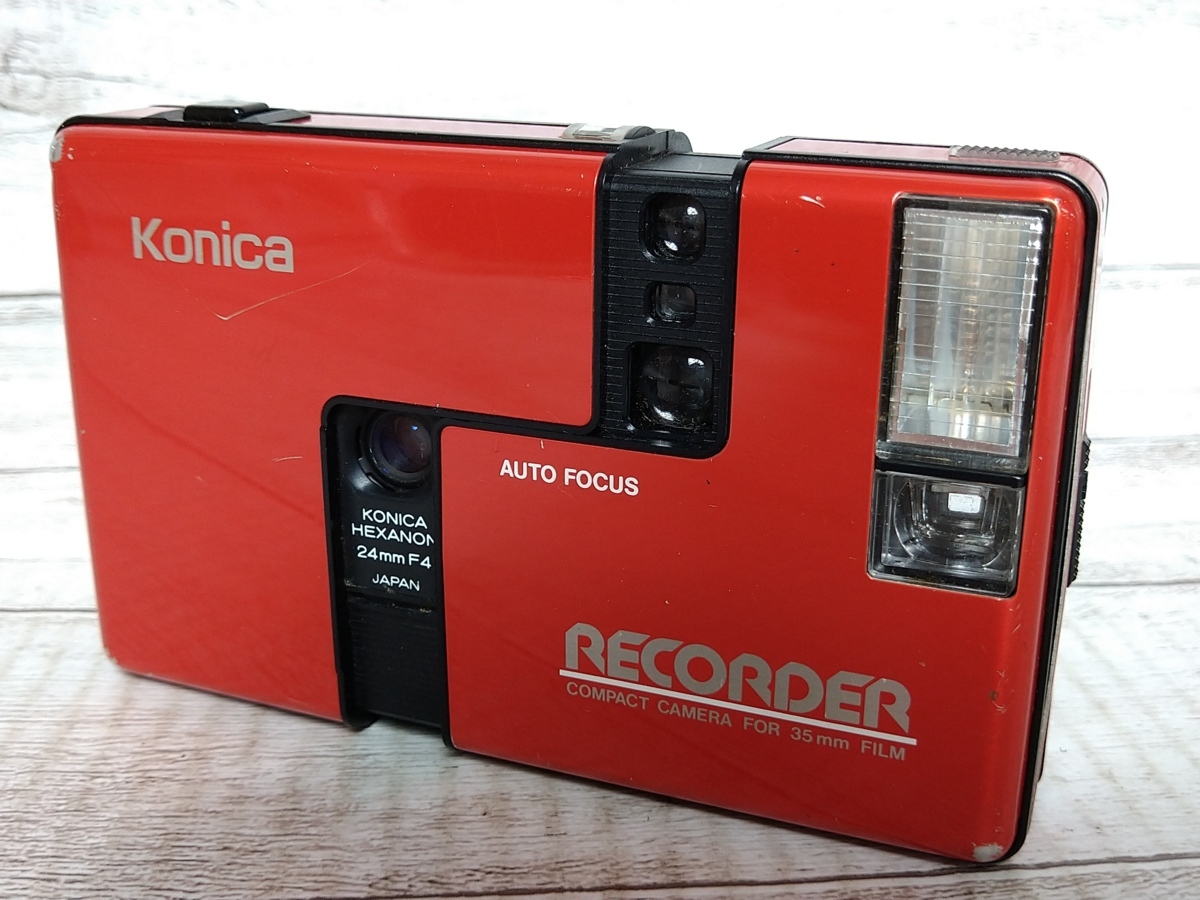 【傷や汚れあり】KF0404-43E Konica AUTO FOCUS RECORDER COMPACT CAMERA FOR 35mm ...