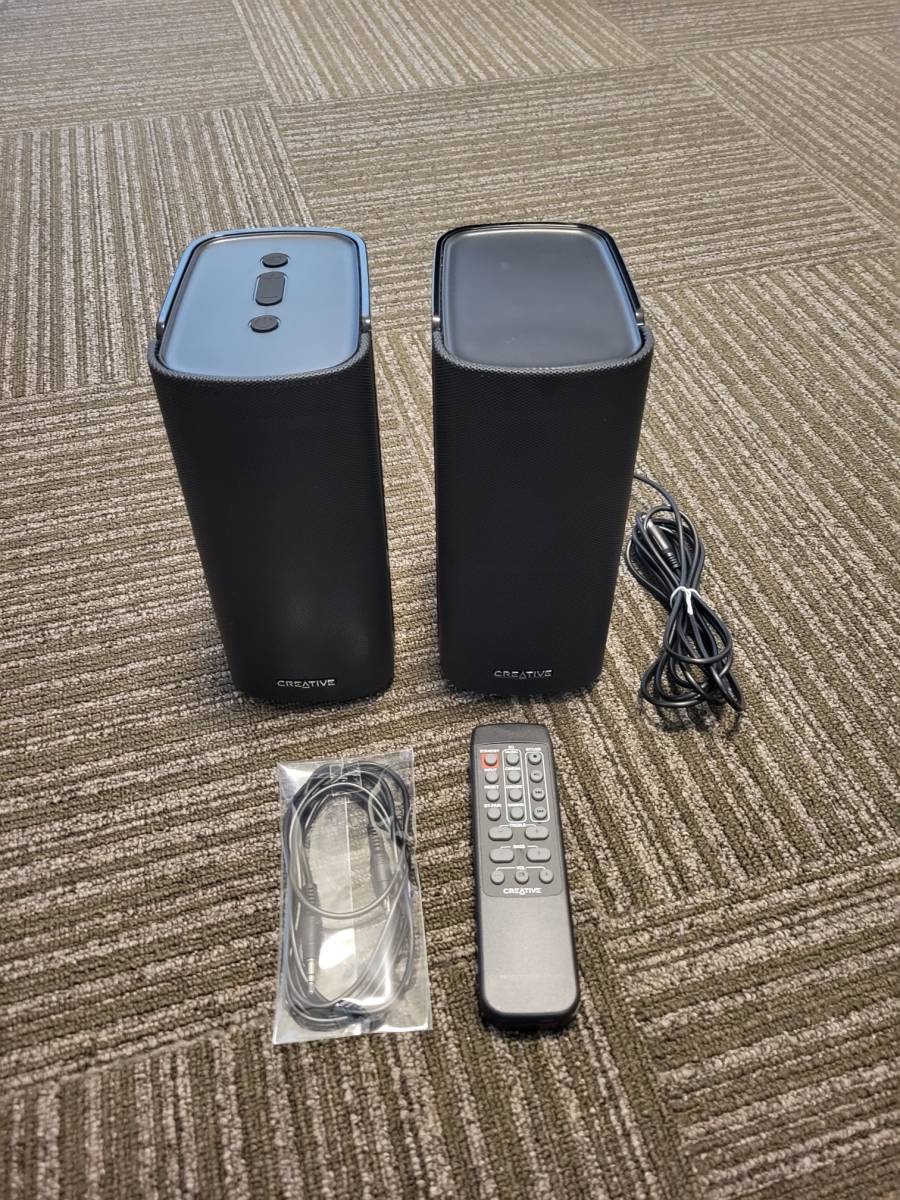 【目立った傷や汚れなし】PCスピーカー CREATIVE T100 「有線（アナログ/デジタル）＆Bluetooth接続 プレミアムHi-Fi」の落札情報詳細 - ヤフオク落札価格検索 オークフリー