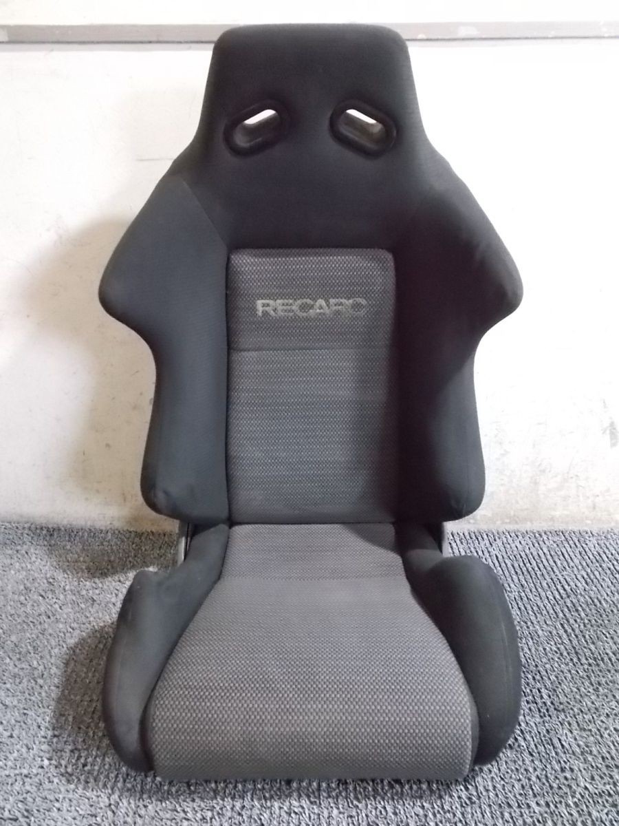 【傷や汚れあり】★激安!★RECARO レカロ SR1 純正 ? セミバケ セミバケット シート 背面ロゴ ブラック グレー 底6点止め ...
