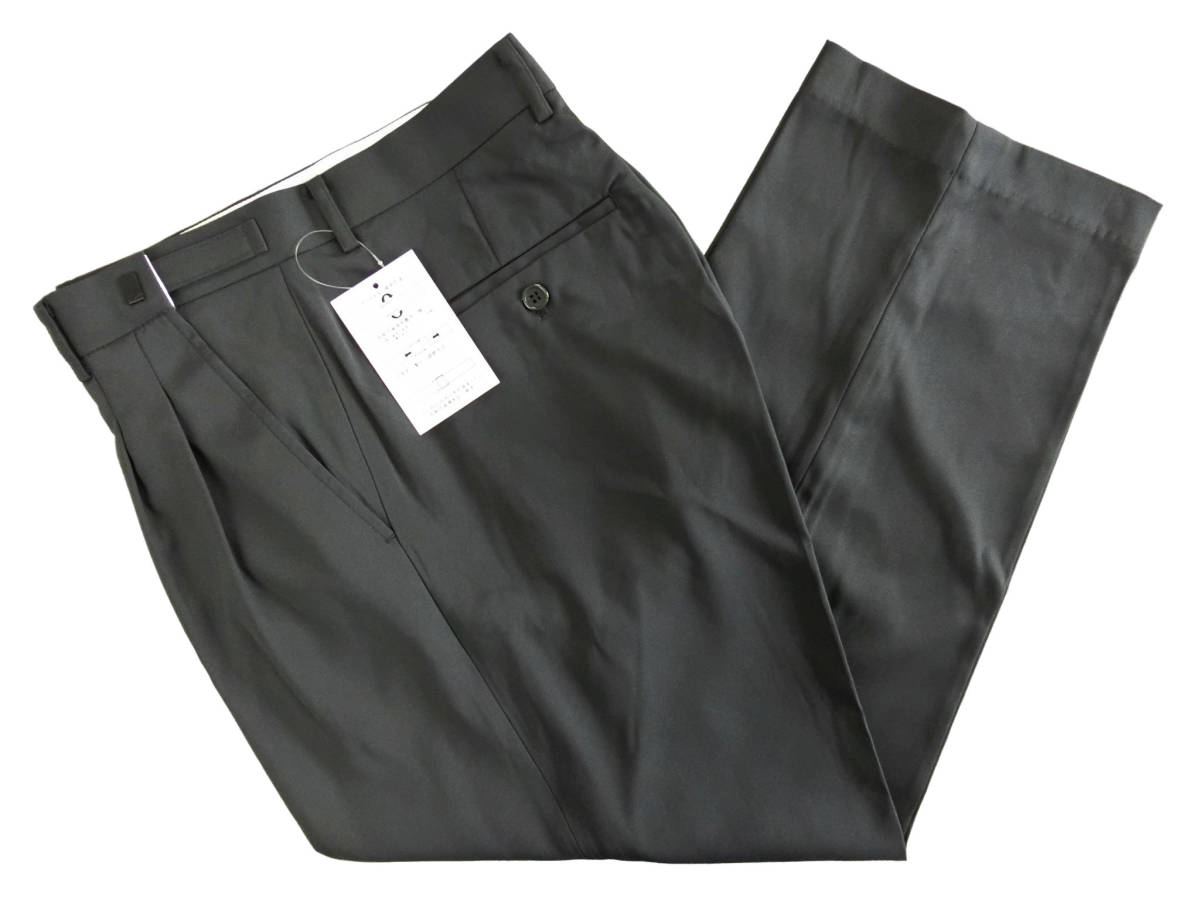 【未使用】41059-③ Franco Collezioni L(81-87cm) 股下74cm 艶感 ツータック アジャスター付ストレッチスラックスパンツ グレー 灰 ビジネス メンズの落札 ...
