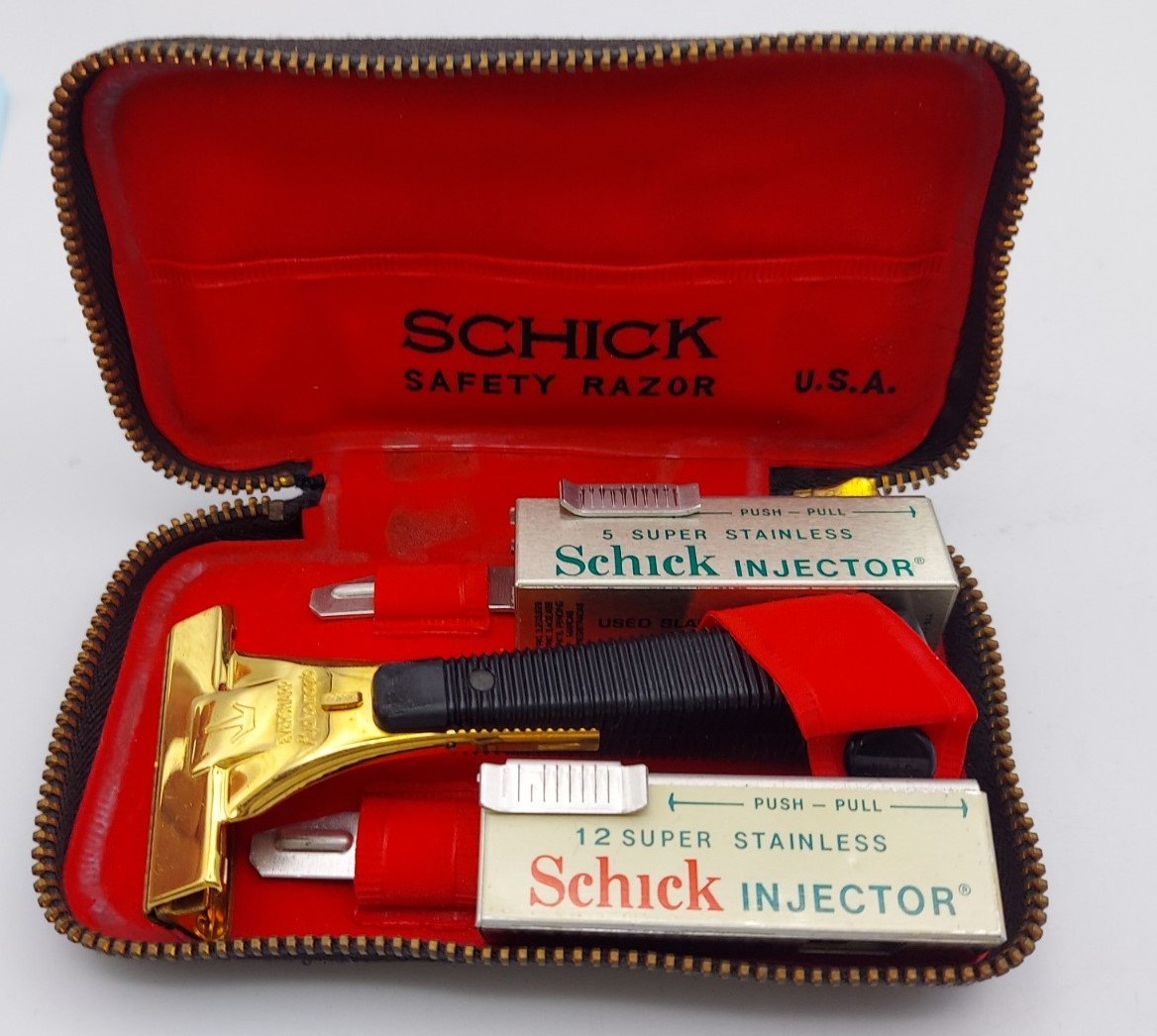 【やや傷や汚れあり】i820M カミソリ SCHICK INJECTOR SAFETY RAZOR シック インジェクター 髭剃り ケース付の ...