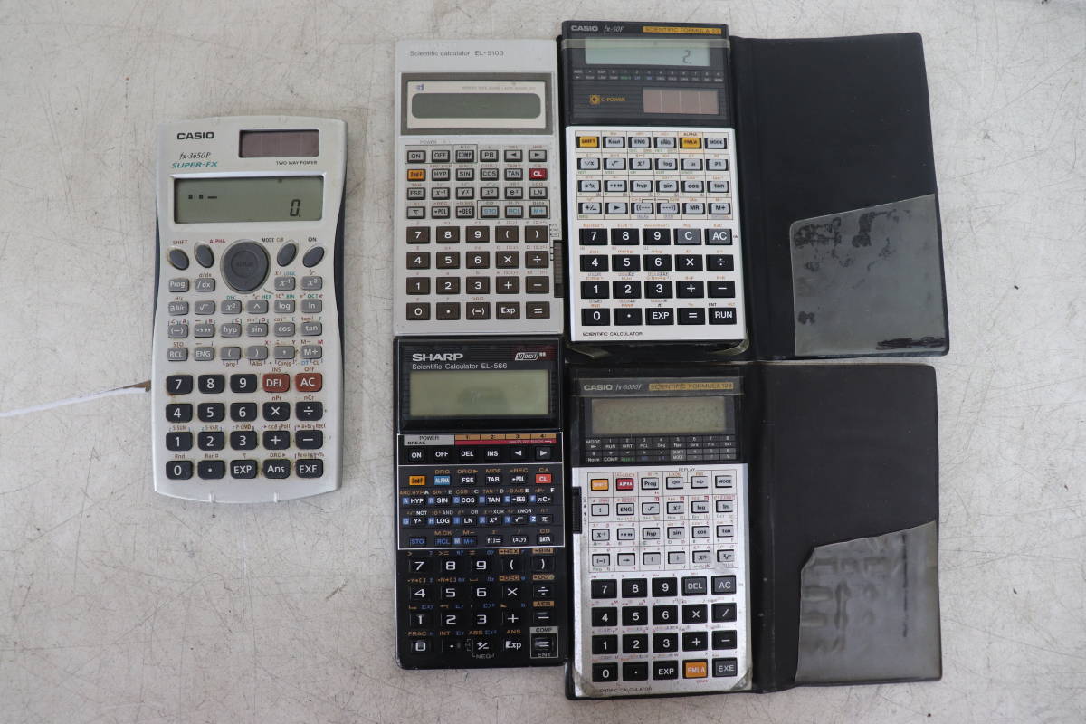 【やや傷や汚れあり】Y06/063 CASIO SHARP 関数電卓 FX-3650P等 まとめて 5台 セット 動作未確認 現状品 の落札 ...