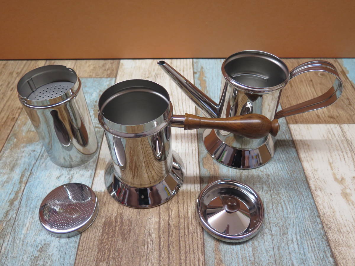 【未使用に近い】アレッシィ ALESSI OFFICINA NAPOLETANA ナポリタンコーヒーメーカー 90018 直火専用 カッシーナ ...