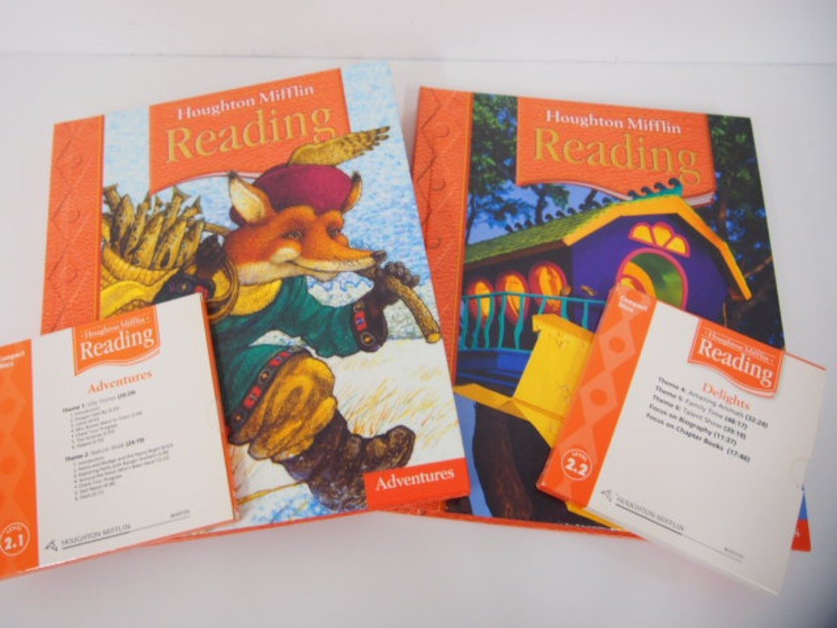 【傷や汚れあり】 0.11 【テキスト2冊＋CD2BOX Houghton Mifflin Reading Level 2.1/2.2 Adventures Delights 英語学習 多読 ...
