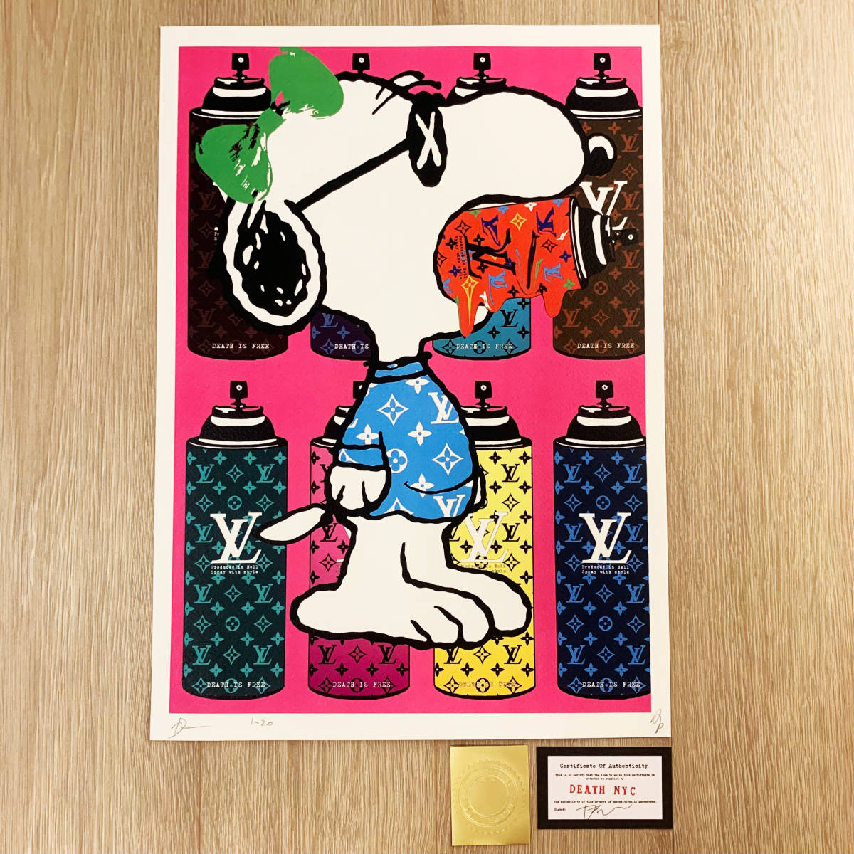 【未使用】【DEATH NYC】 スヌーピー SNOOPY Spray LOUIS VUITTON スプレー缶 AP 正規品 現代アートの落札 ...