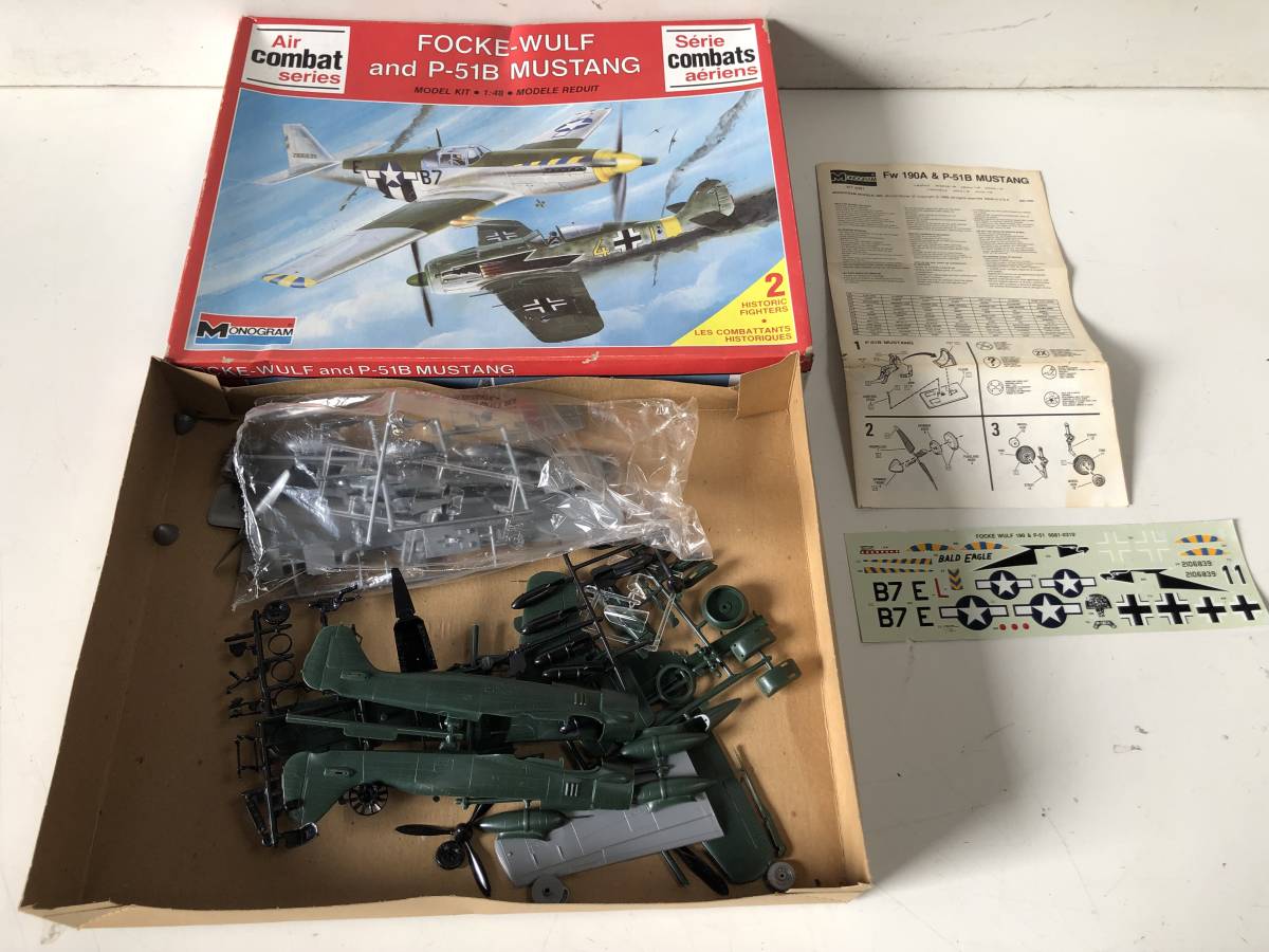 【やや傷や汚れあり】④a16 MONOGRAM モノグラム 1/48 FOCKE-WULF and P-51B MUSTANG 6081 ...