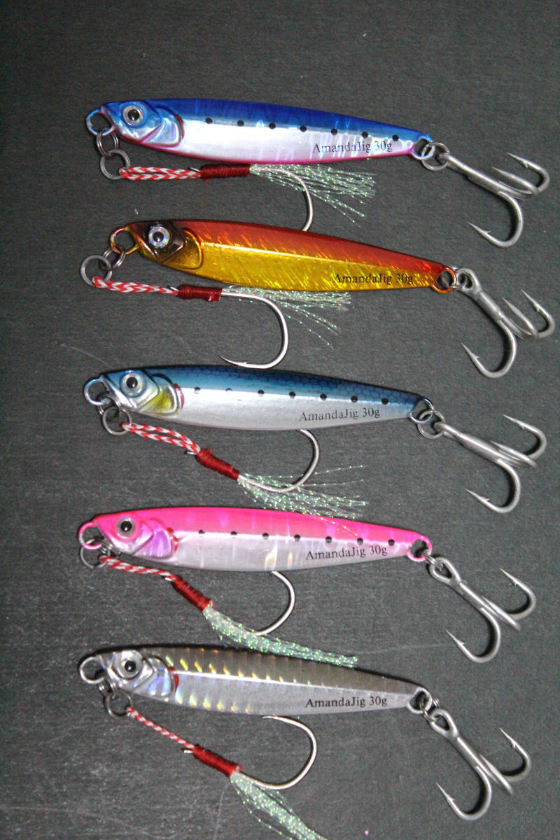 【未使用】メタルジグ Amanda Jig 30g 5色セット センターバランス 多層コーティング 青物 サワラジグパラ JIGPARA ...