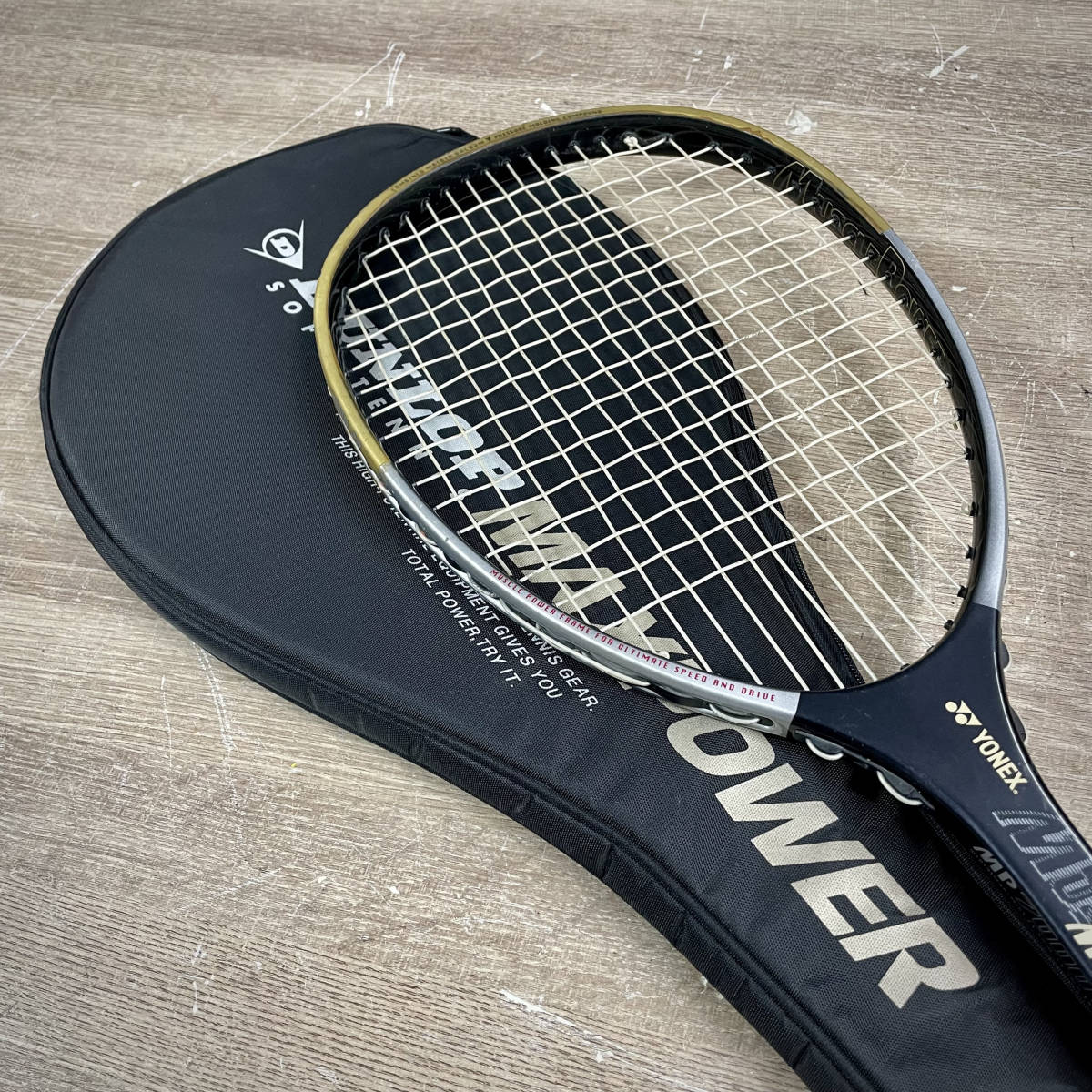【傷や汚れあり】YONEX ソフトテニスラケット Muscle Power 7000 イエロー カバー付き 軟式テニス マッスルパワー ...
