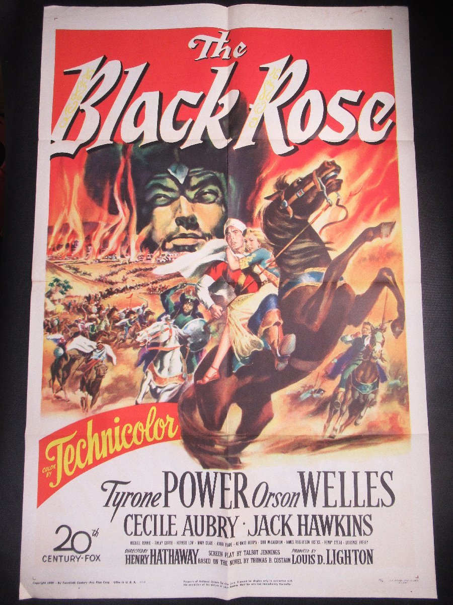 【傷や汚れあり】※t0426us版1sh 映画ポスター【 The Black Rose 】（黒ばら）監督 ヘンリー・ハサウェイorg 50411の落札情報詳細 ヤフオク落札価格検索 
