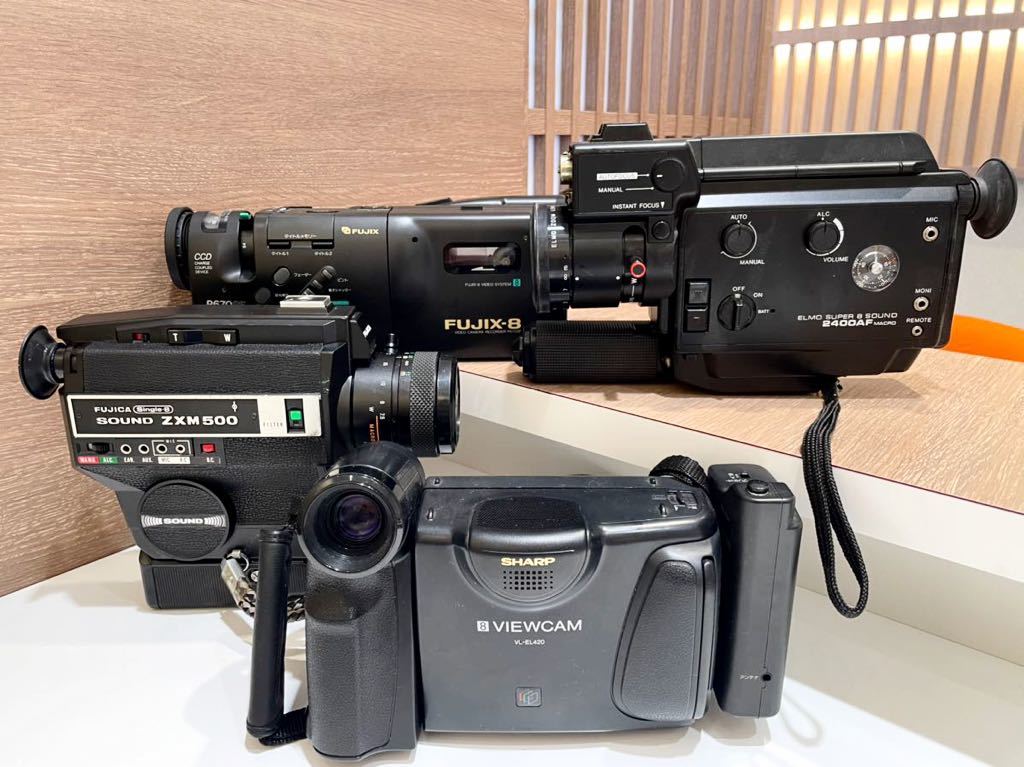 【傷や汚れあり】ジャンク品 ビデオカメラ まとめ FUJIX P670SF/ELMO SOUND2400AF/FUJICA SOUND ...