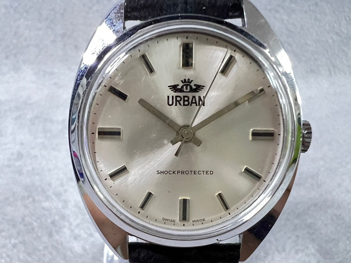 ★稼働品 Hocks-Alcis 手巻き 21石 SHOCK PROTECTED 3針 デイト アンティーク ゴールド メンズ 腕時計 ...