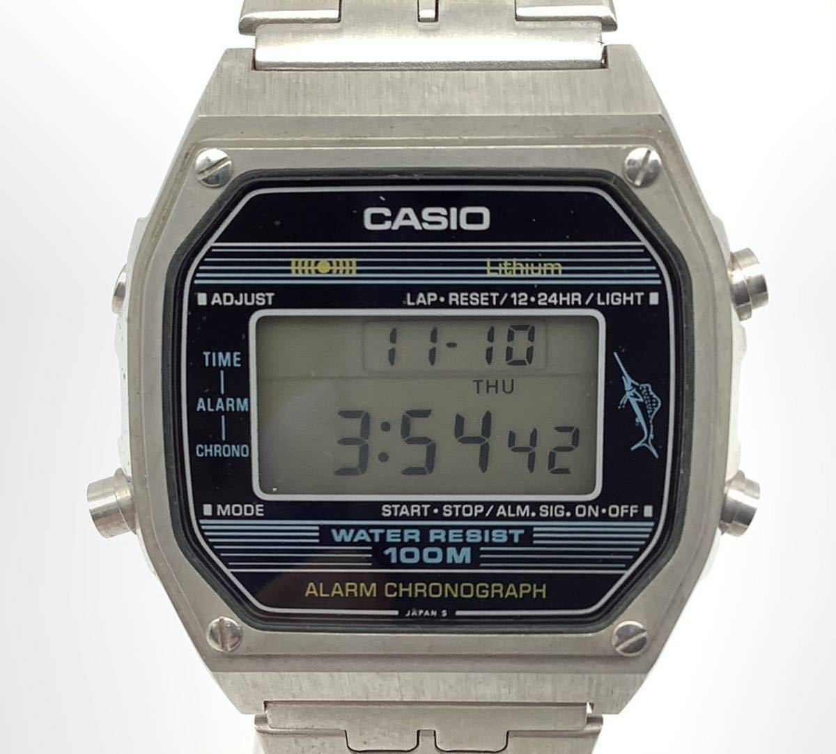 【未使用に近い】⑤ CASIO カシオ W-350 ALARM CHRONOGRAPH クロノグラフ WATER RESIST 防水100M ...