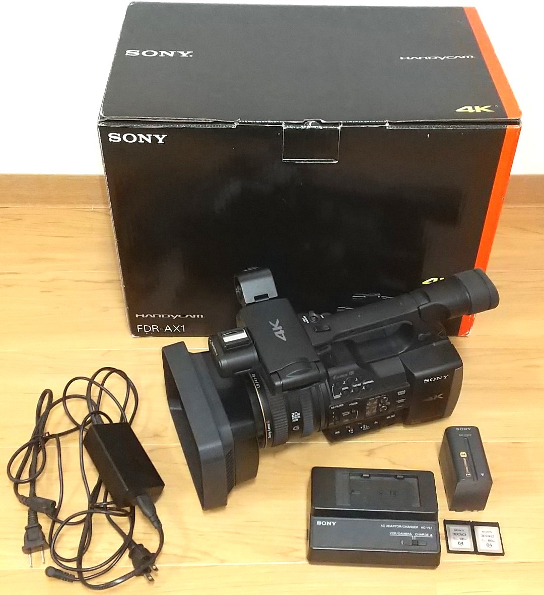 【目立った傷や汚れなし】Sony FDR-AX1 4K ビデオカメラ 元箱 バッテリー 充電器 ケーブル カード付き ソニー の落札情報詳細 ...