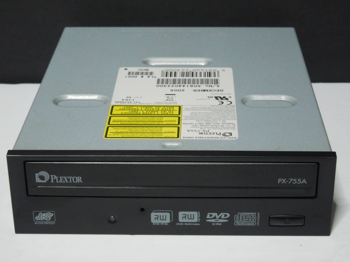 【全体的に状態が悪い】ジャンク PLEXTOR プレクスター DVDドライブ PX-755A ブラック の落札情報詳細| ヤフオク落札価格情報 ...