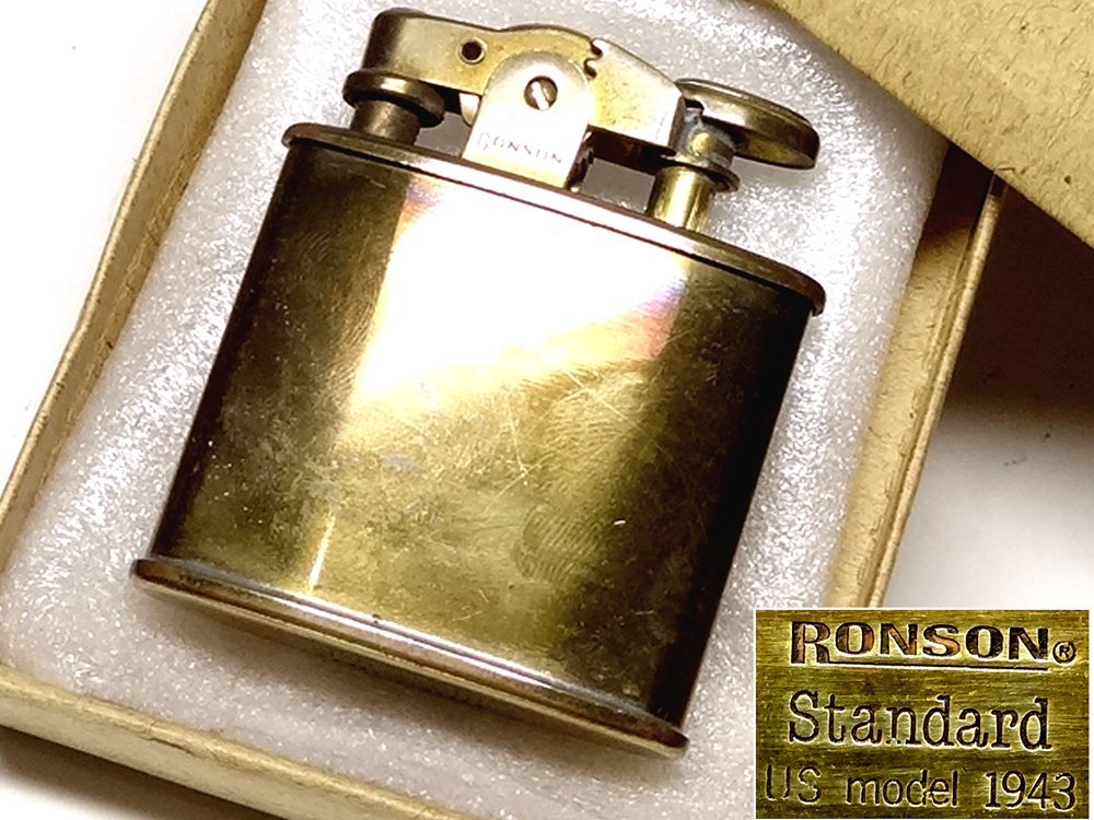 【やや傷や汚れあり】【侍】RONSON STANDARD ロンソン スタンダード ヴィンテージ US model 1943 ソリッドブラス オイルライター 着火確認済 箱付 20+260の落札 ...