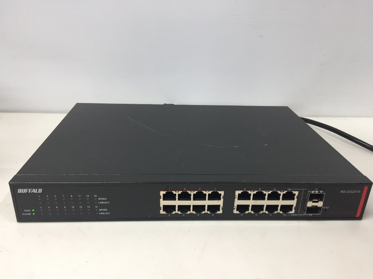 【傷や汚れあり】ギガビット スイッチングハブ BS-GS2016 16ポート Gigabit Switch HUB バッファロー 初期化済（管 ...