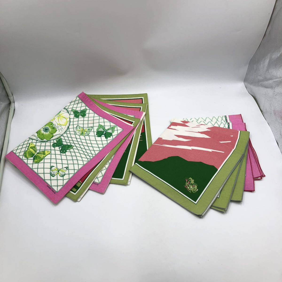 【傷や汚れあり】HERMES エルメス ランチョンマット コットン 蝶 カエル ピンク グリーン P2416の落札情報詳細 - ヤフオク落札 ...