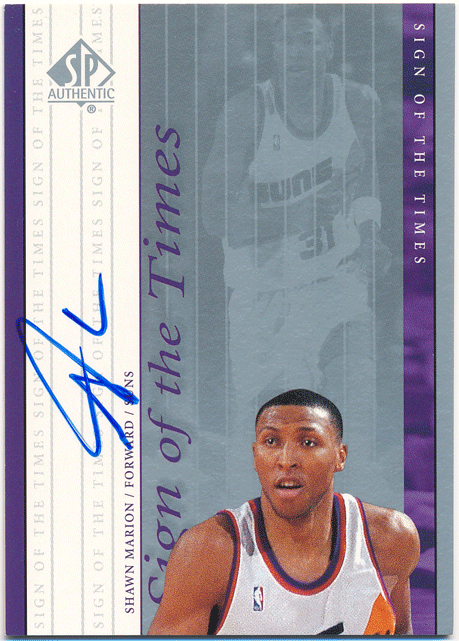 【やや傷や汚れあり】Shawn Marion NBA 1999-00 Upper Deck UD SP Authentic Sign of ...