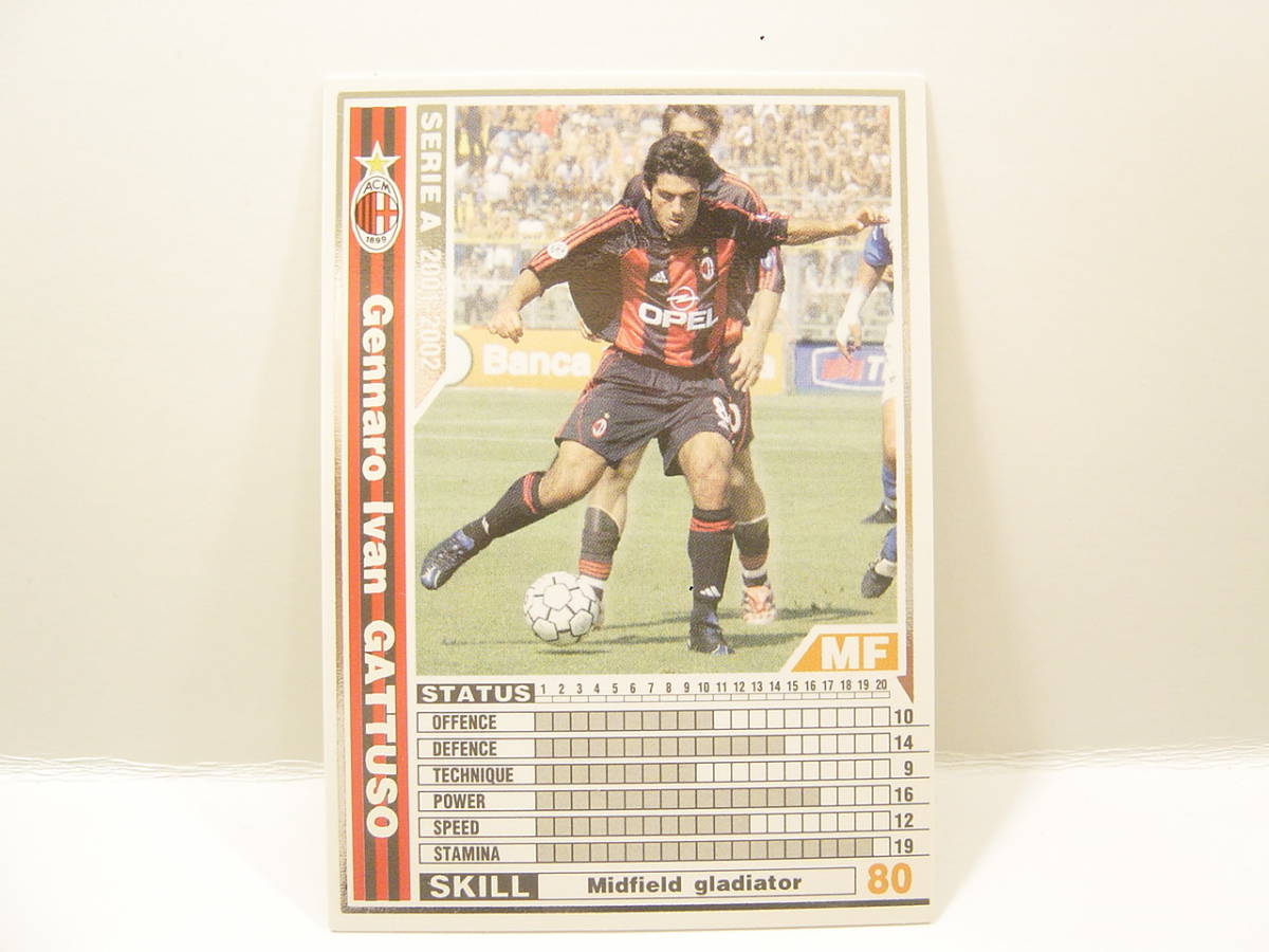 【やや傷や汚れあり】 Panini WCCF 2001-2002 白 イヴァン・ガットゥーゾ Gennaro Ivan Gattuso 1978 Italy AC Milan 01-02 ...