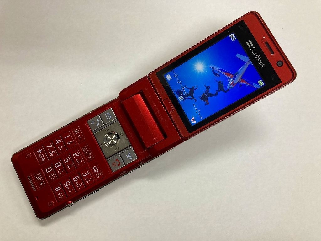 【中古】AA805 softbank 910SH レッド の落札情報詳細| ヤフオク落札価格情報 オークフリー