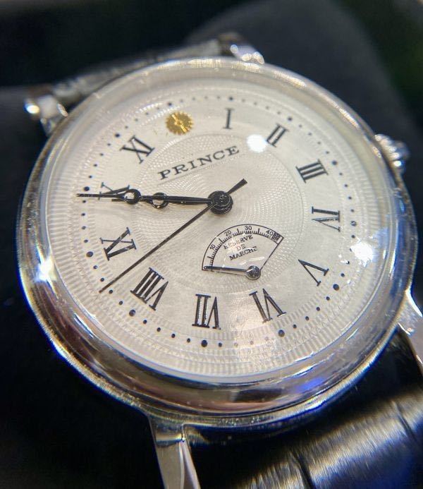【未使用】1円~ 村松時計 機械式 腕時計 プリンス 菊紋 自動巻き PRINCE メンズ 革ベルト 裏スケ (管174265/60)同梱不可 ...