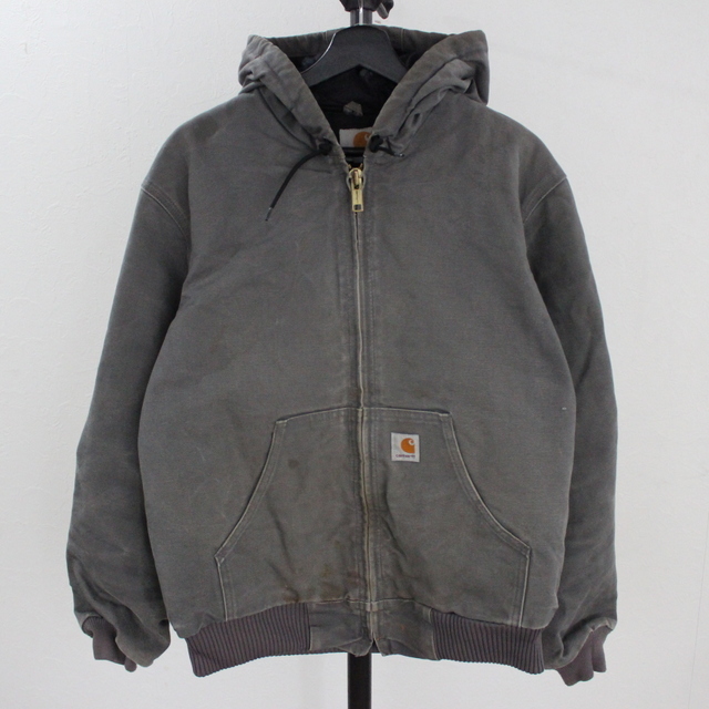 【傷や汚れあり】P575 2000年代製 carhartt カーハート ダック 中綿 GVL アクティブパーカー USA製 00s 表記Sサイズ グレー 灰色 ストリート ワーク 古着卸の落札 ...