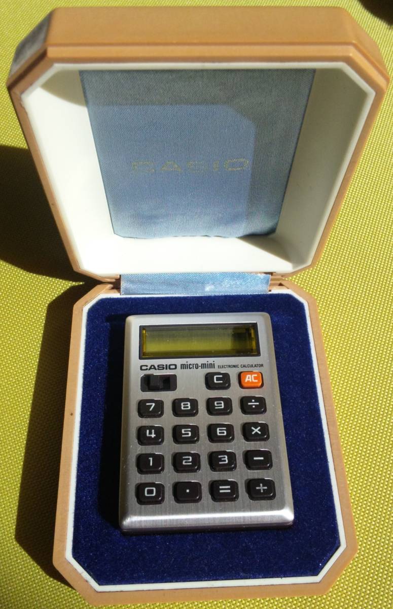 【目立った傷や汚れなし】動作品 CASIO micro-mini カシオマイクロミニ 電卓 ケース付き 当時物 昭和レトロ ヴィンテージ ...