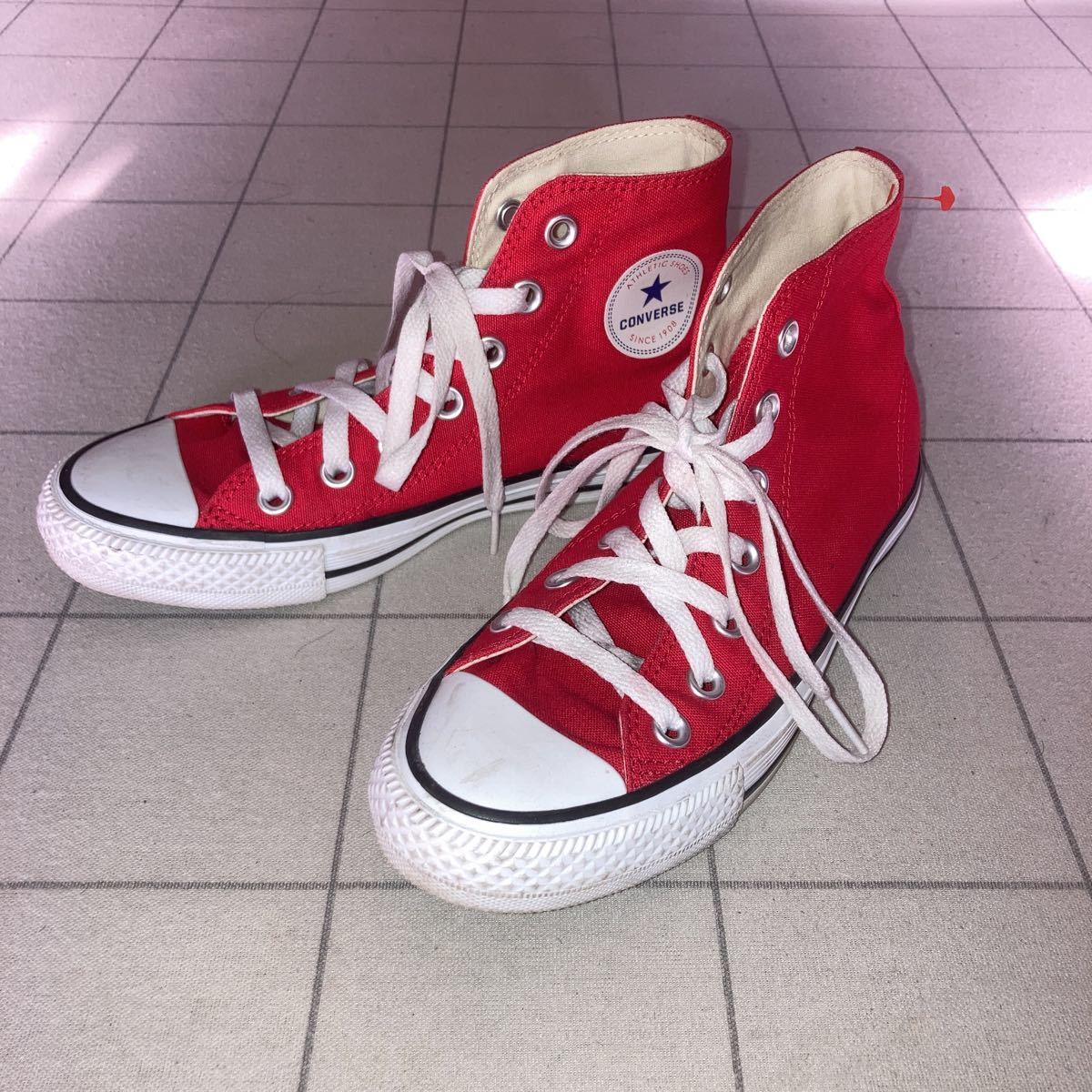 【やや傷や汚れあり】コンバース CONVERSE ハイカット オールスター スニーカー ローテク 23.0cm 赤レッドの落札情報詳細 - ヤフオク落札価格検索 オークフリー