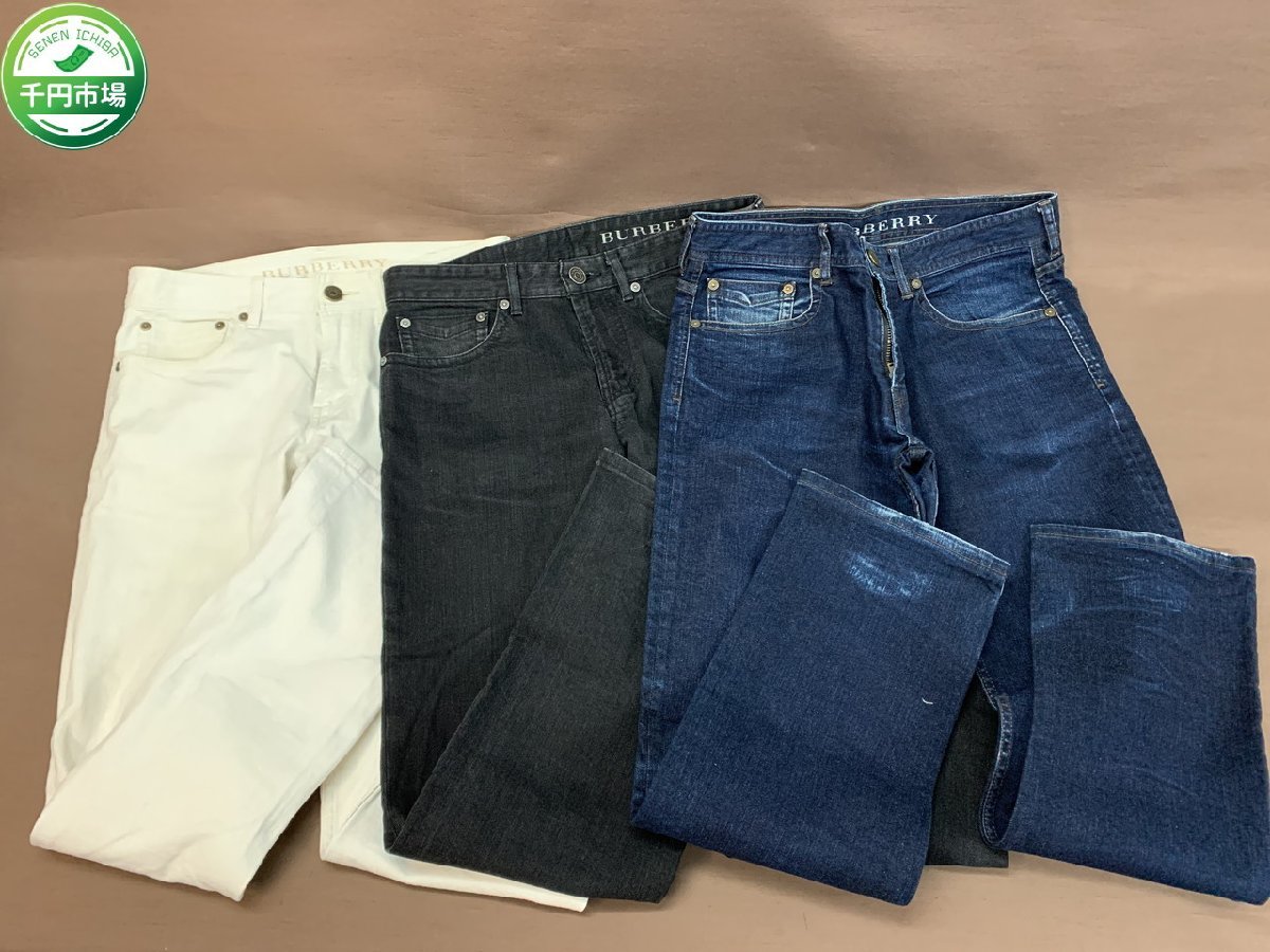 【傷や汚れあり】【Y-7447】BURBERRY LONDON バーバリー ロンドン ロゴプレート パンツ ズボン 白 紺 黒 計3点セット まとめ 現状品【千円市場】の落札情報詳細 ...