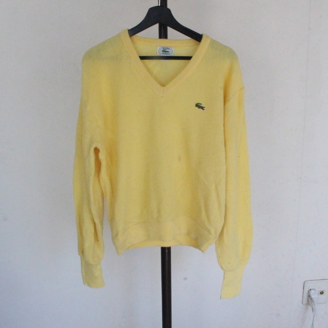 【傷や汚れあり】F50 80sビンテージ IZODラコステ Vネック アクリルニットセーター USA製 1980年代製 表記Mサイズ イエロー アメカジ トラッド 古着卸 90sの落札情報詳細 ...