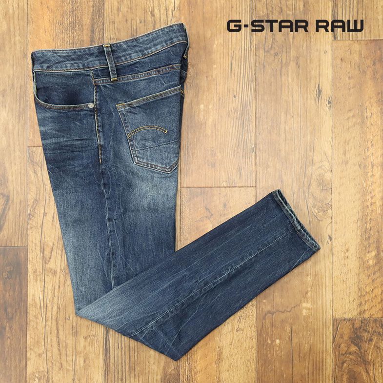 【未使用】1円/G-STAR RAW/27インチ/デニムパンツ 3301 SLIM 51001-7899-4442 ウォッシュ こなれ感 脚長 ...