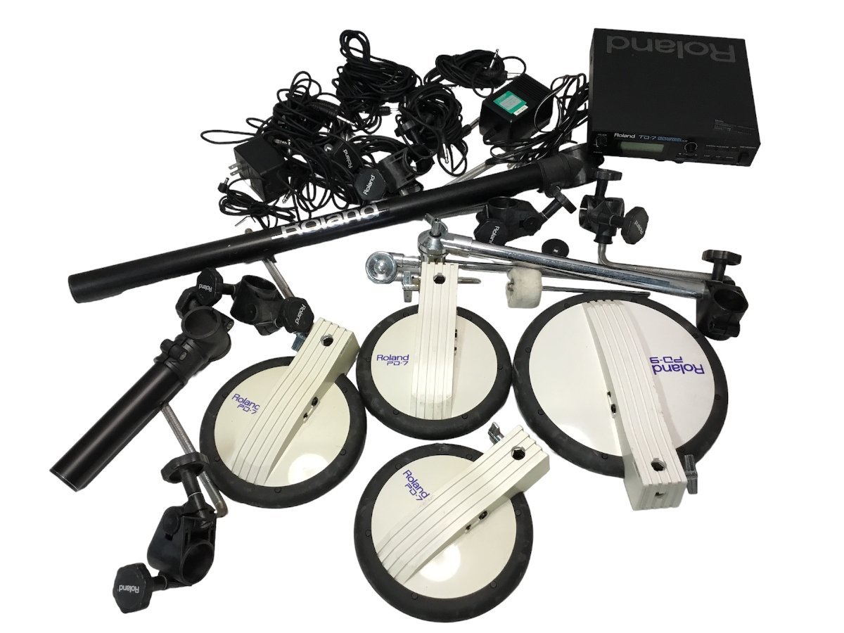 【やや傷や汚れあり】★Roland 電子ドラム セット 部品取り PD-7 PD-9 TD-7 PERCUSSION SOUND MODULE ...