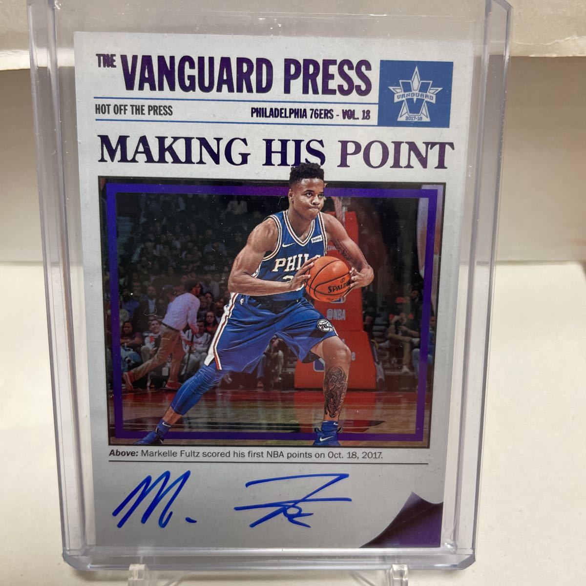 【目立った傷や汚れなし】PANINI 2017-18 VANGUARD MARKELLE FULTZ RC AUTO 49枚限定 35/49 ...