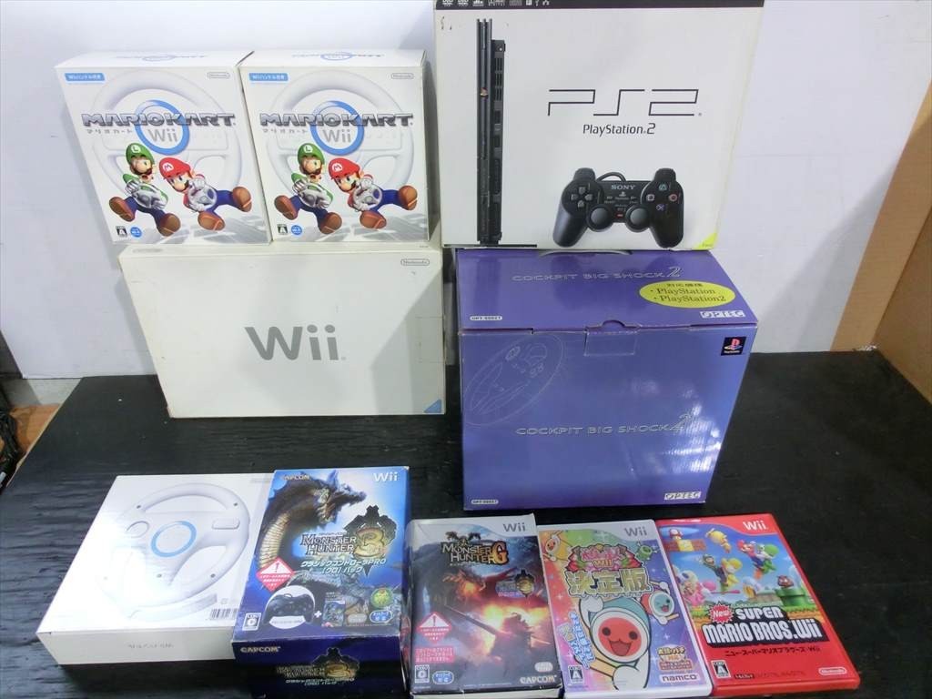 【傷や汚れあり】T【B0-91】【160サイズ】Wii PS2 本体セット/周辺機器・ソフト付き/Wii 通電可/※傷・汚れ・外箱傷み有の落札 ...