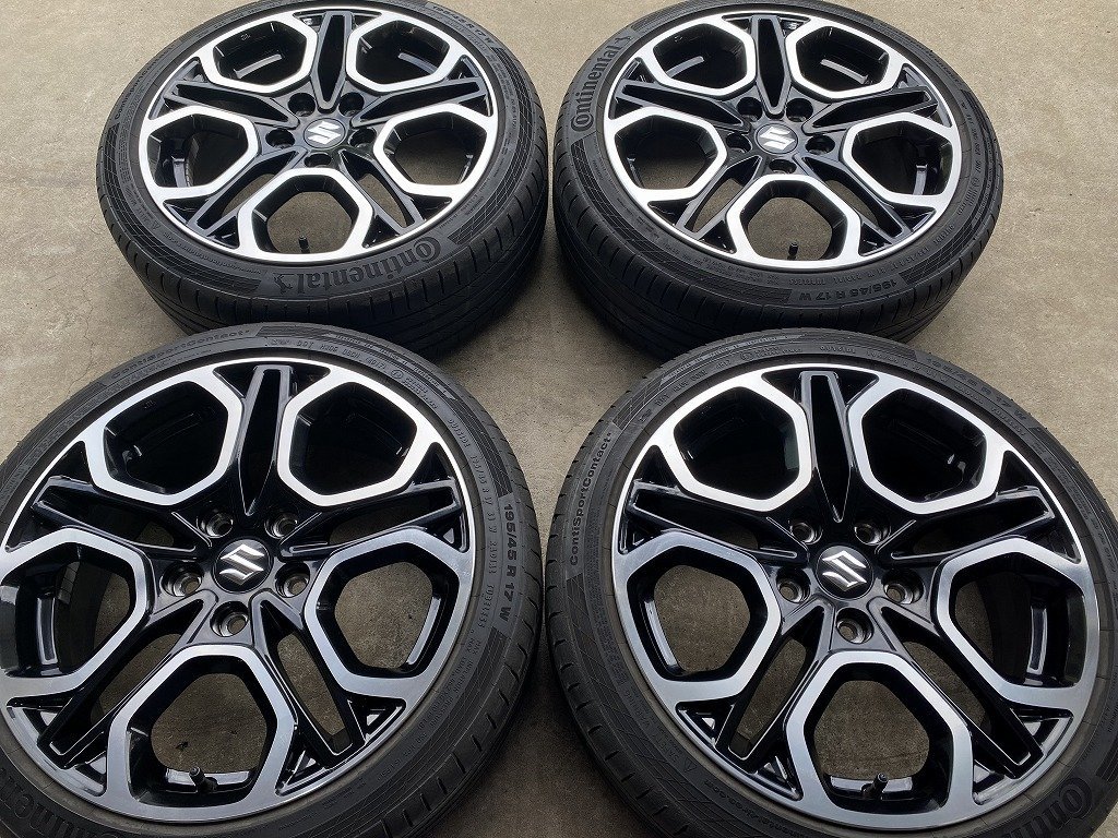 【やや傷や汚れあり】ガリ傷無し 4本 ★ スズキ ZC33 スイフトスポーツ 純正 6.5J +50 5H-114.3 ★ コンチネンタル 195/45R17 ★ スイスポの落札情報詳細 ...