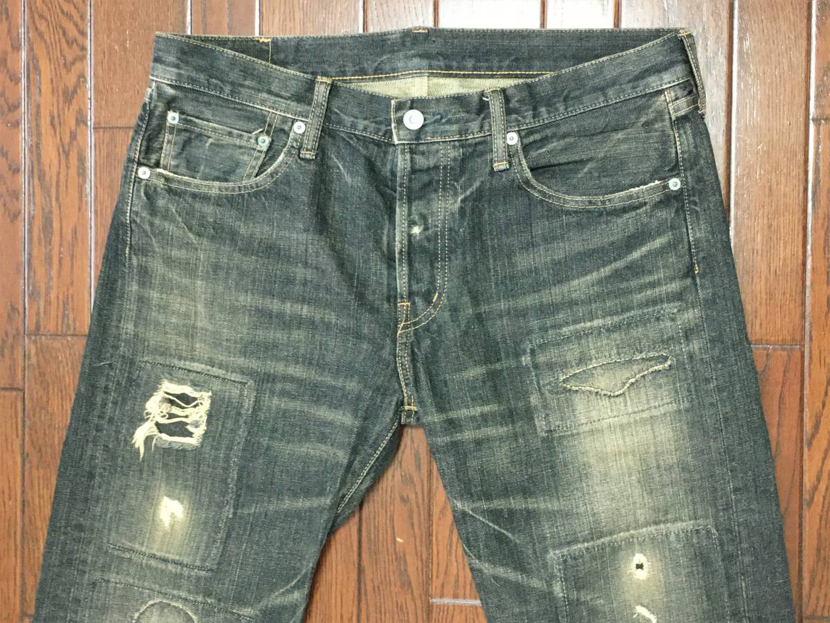 【やや傷や汚れあり】スペルバウンド SPELLBOUND ダメージ リペア ひげ落ち ブラック ジーンズ 34 黒 デニム パンツ ハチノス ストレート ボタンフライ 日本製の落札情報詳細 ...