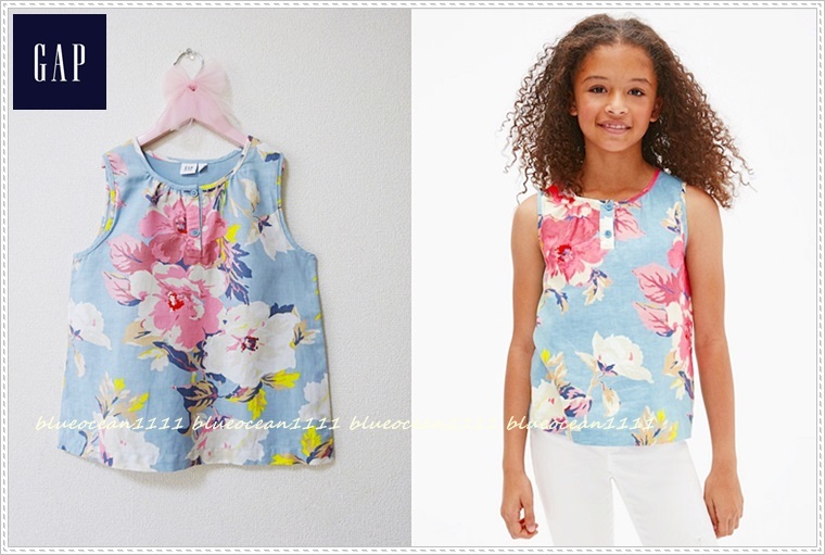 【未使用】新品 爽やかリネンコットン素材【GAPギャップ】ライトブルーフラワープリントトップス 150cm (140 130) ブラウス Tシャツ スカート パンツの落札情報詳細 - ヤフオク ...