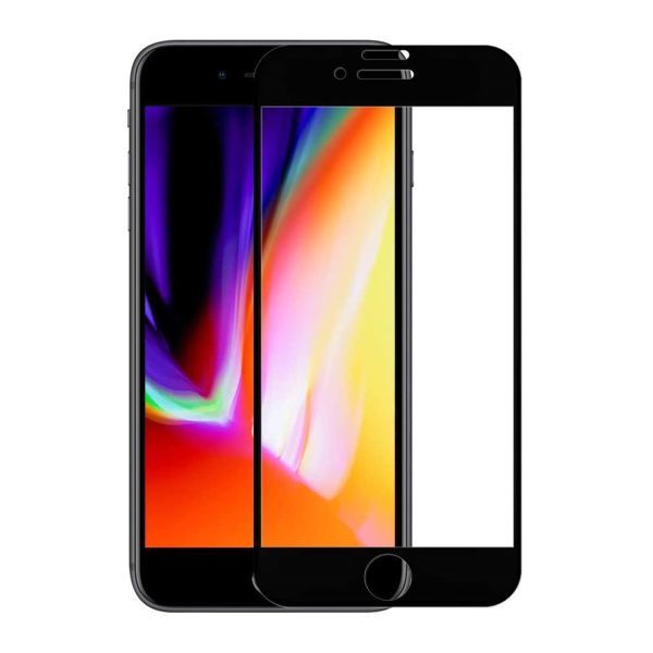 【未使用】iPhone SE3 第3世代 SE2 第2世代 iPhone7 iPhone8 4.7インチ 9H 0.26mm 枠黒色 全面保護 強化ガラス 液晶保護フィルム 2.5D ...