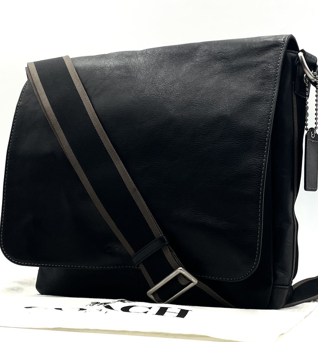 【目立った傷や汚れなし】1円 コーチ【定価10万】coach ショルダー バッグ ヘリテージウェブ メッセンジャー オールレザー ビジネス A4 PC クロスボディ ブラック A4の落札情報 ...