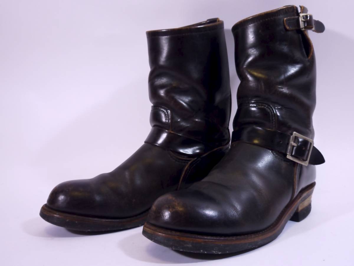 【目立った傷や汚れなし】極上茶芯!! REDWING 90年代オリジナル/プリント羽タグPT91 2268 エンジニアブーツ 9D 黒 ...