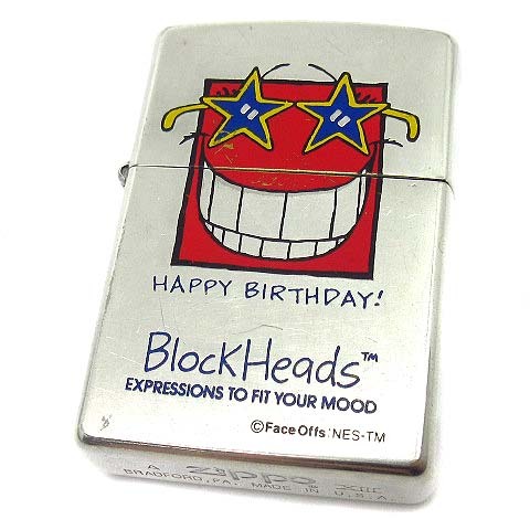 【やや傷や汚れあり】ジッポー ZIPPO ブロックヘッズ BLOCKHEADS HAPPY BIRTHDAY! オイルライター 1997年 ...
