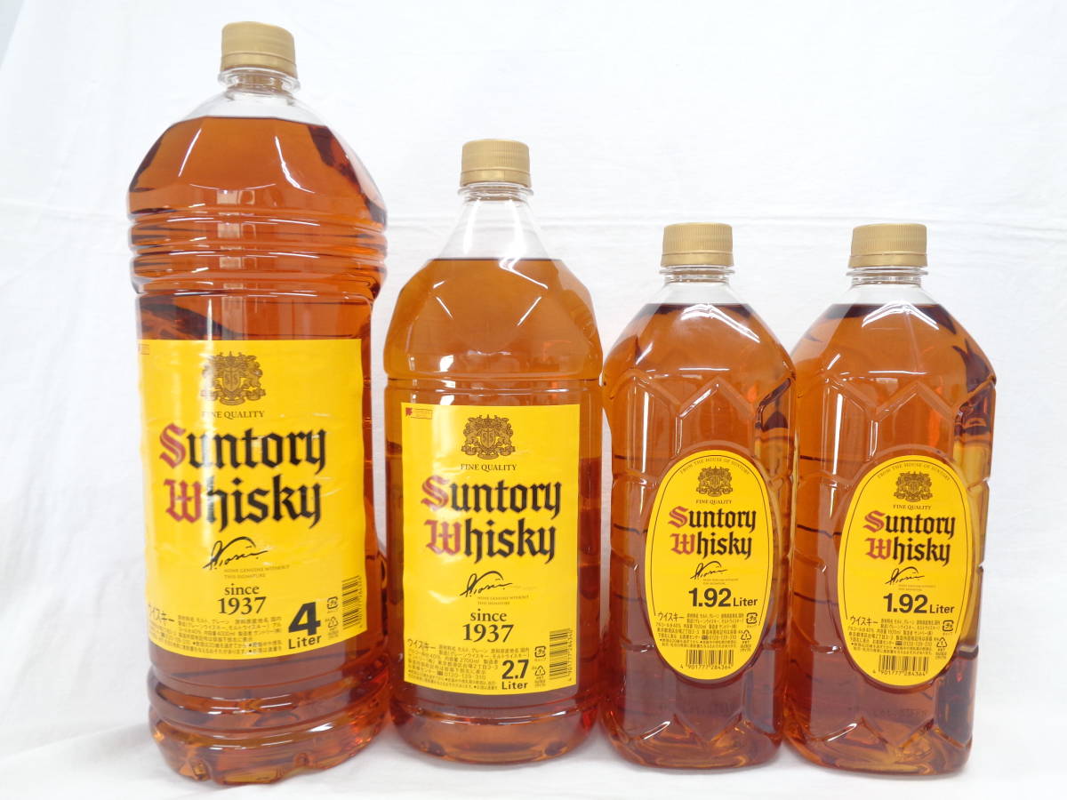 【未使用】★未開栓 SUNTORY サントリー ウイスキー 角 ペットボトル 4L・2.7L・1.92L×2本 計4本 合計10540ml☆彡の落札情報詳細 - ヤフオク落札価格検索 オークフリー