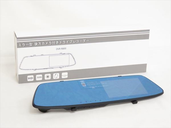 【未使用】 Titan タイタン ドライブレコーダー ミラー型 後方カメラ付 Dvr R800 未使用品 3連ソケット・保存箱 付属品 の
