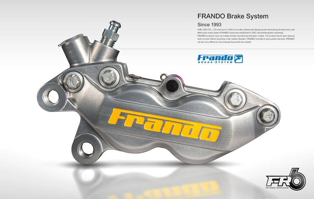 【未使用】FRANDO FR-6 4ポット キャリパー ラジアルマウント 40mm ピッチ対応 （FR6，Brembo 40mm)(アルマイト ...